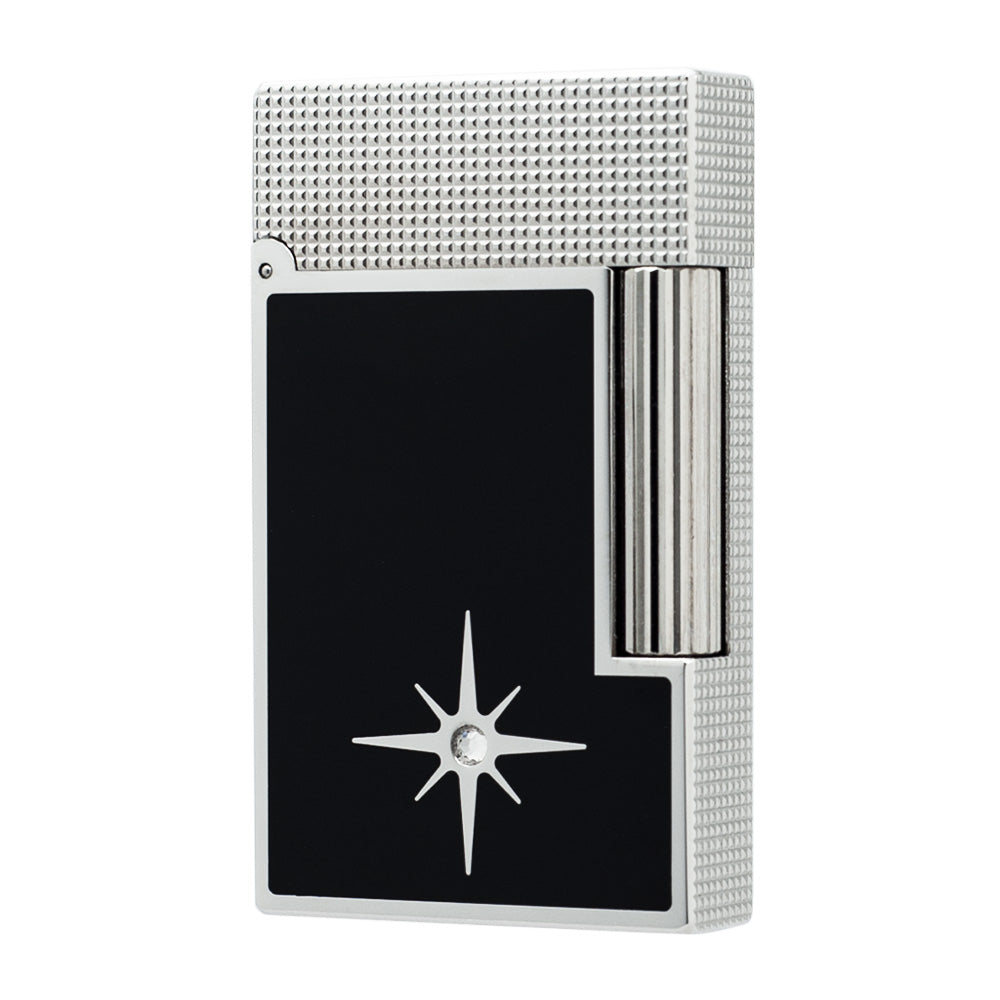 Double Flame S.T. Dupont Ligne 2 Black Lacquer Star Lighter#214 – SHERRY007