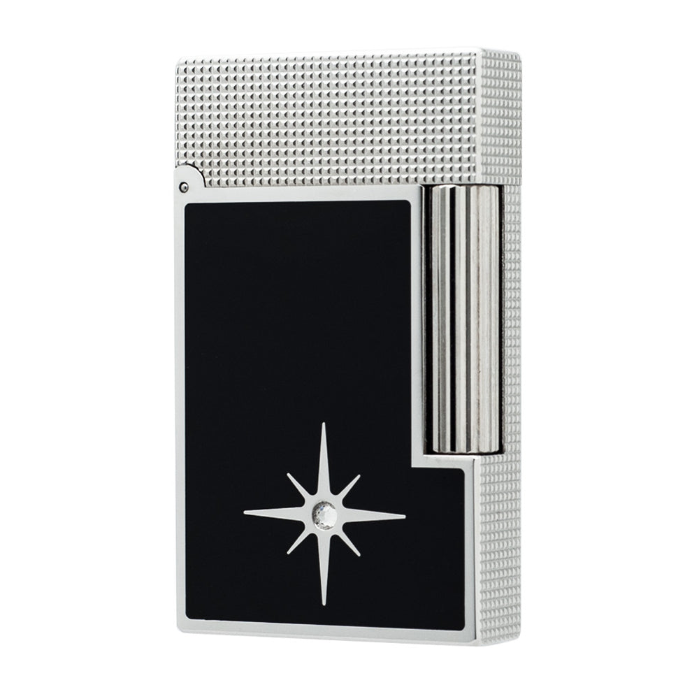 Double Flame S.T. Dupont Ligne 2 Black Lacquer Star Lighter#214 – SHERRY007
