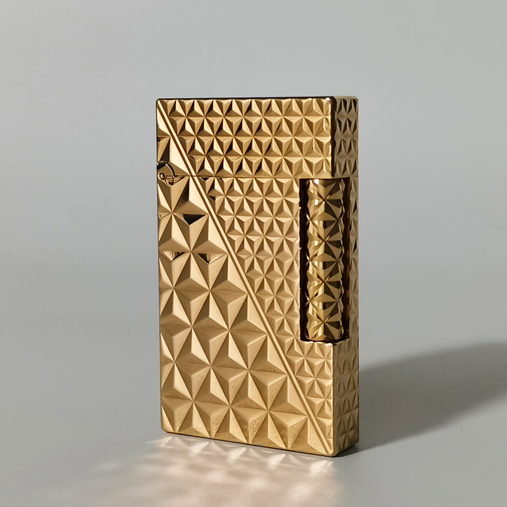JT Dunant Lighter Yellow Gold Finish Triangle Engraving #059 – SHERRY007