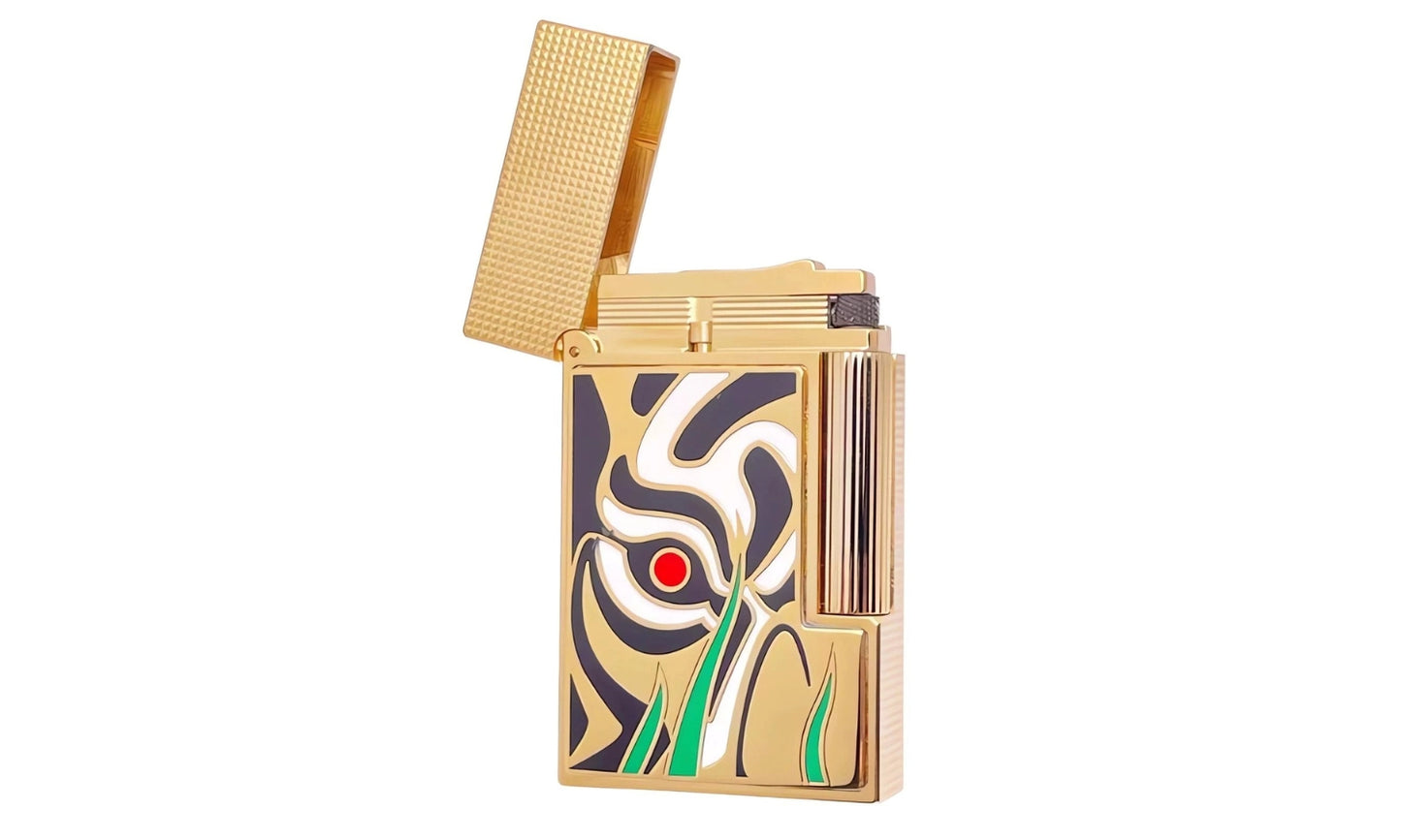 S.T. Dupont Ligne 2 Eye of the Tiger Edition Golden Lighter – SHERRY007